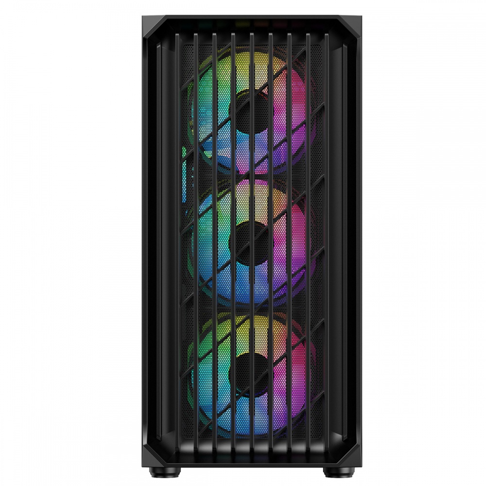 CIT Saturn mATX Gaming Case 4x ARGB Fans Mesh Front Tempered Glass ...